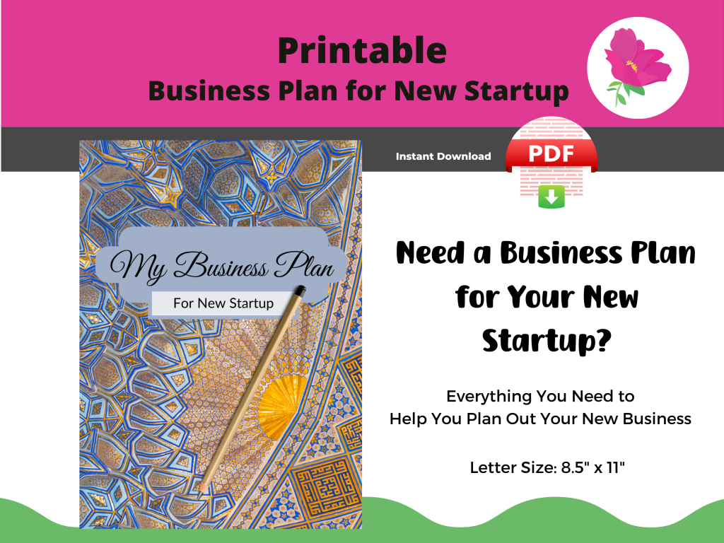 New Startup Business Planner Printable Workbook for New Entrepreneurs ...