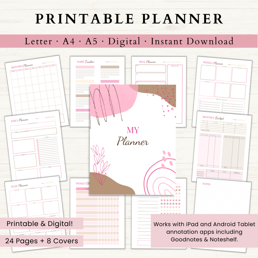 Printable Planner | Daily Planner | Weekly Planner | Habit Tracker ...