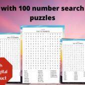 100 Relaxing Number Search Digital Download Puzzles and 5 Bonus Dog ...