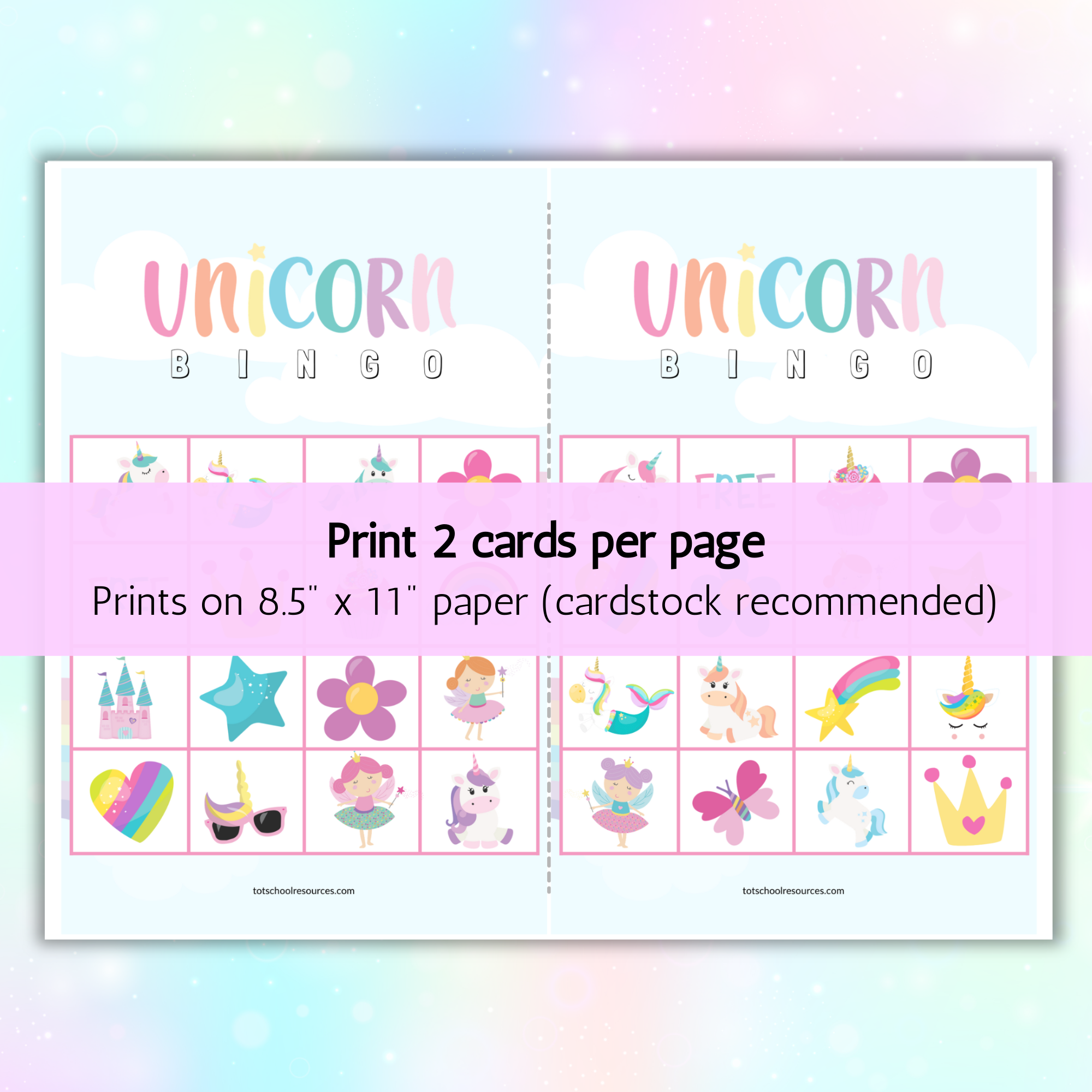 Unicorn Bingo - Unicorn Birthday Party Game - Unicorn Activity ...