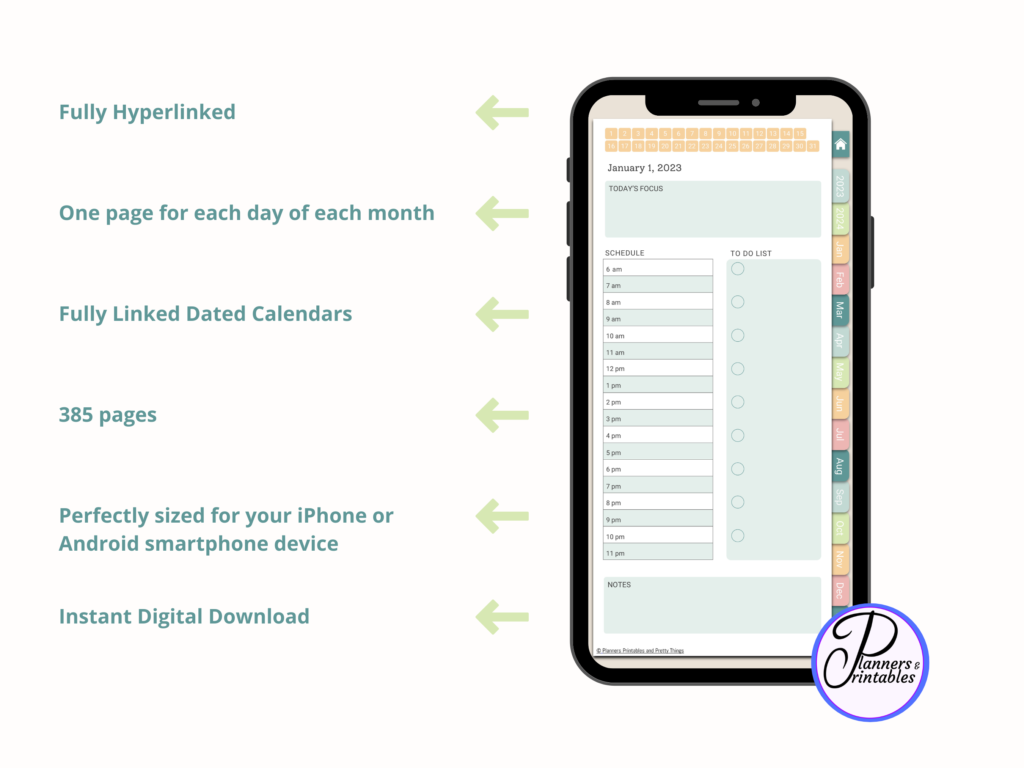 2023 digital planner, perfectly sized for your iPhone or Android ...