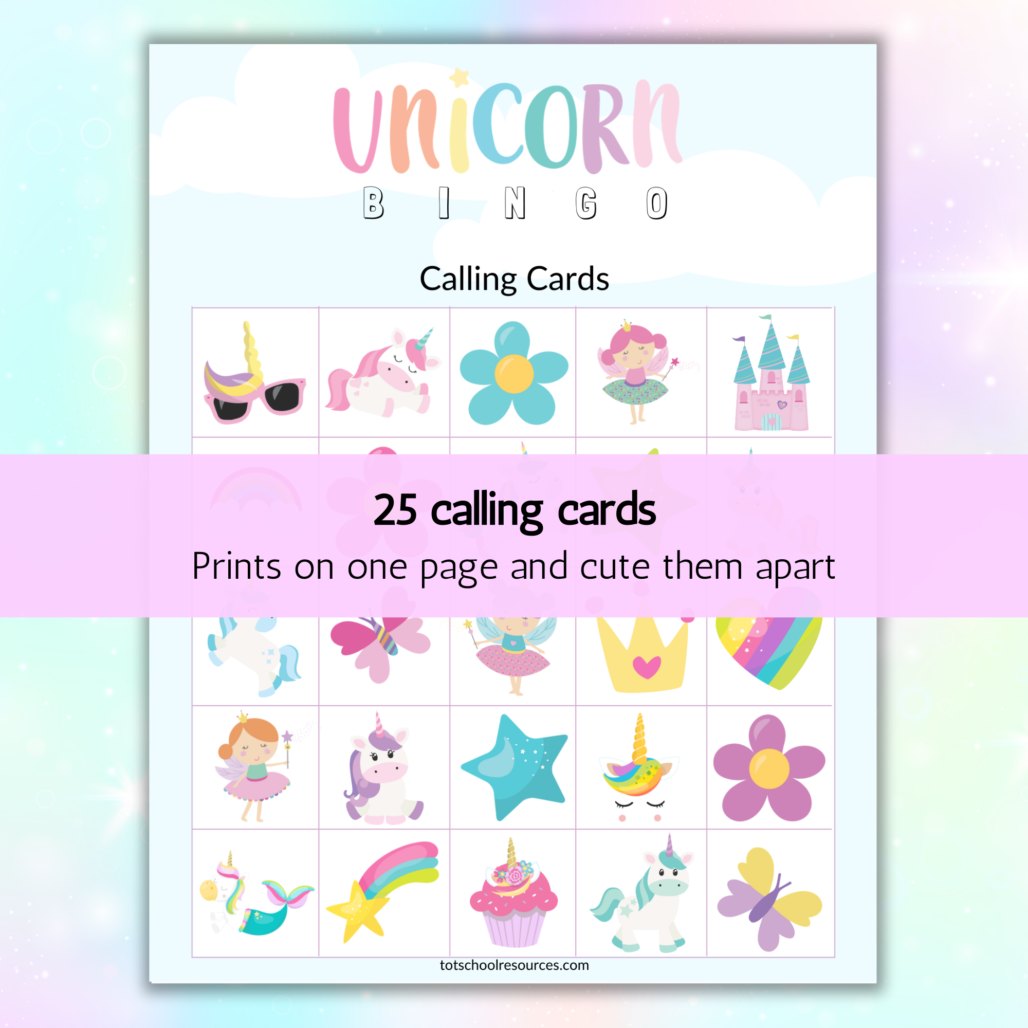 Unicorn Bingo - Unicorn Birthday Party Game - Unicorn Activity ...