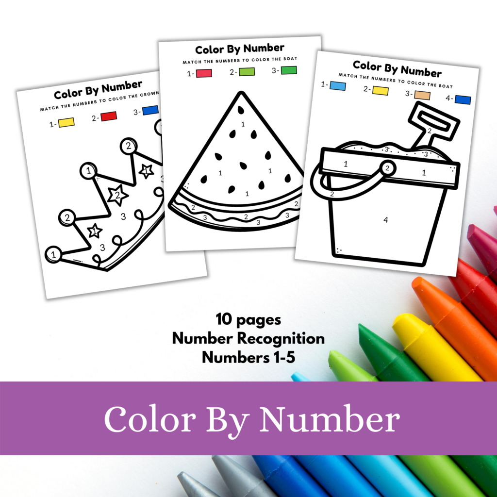 Color By Number Printables - Preschool Printable Activity - Inspired Fun