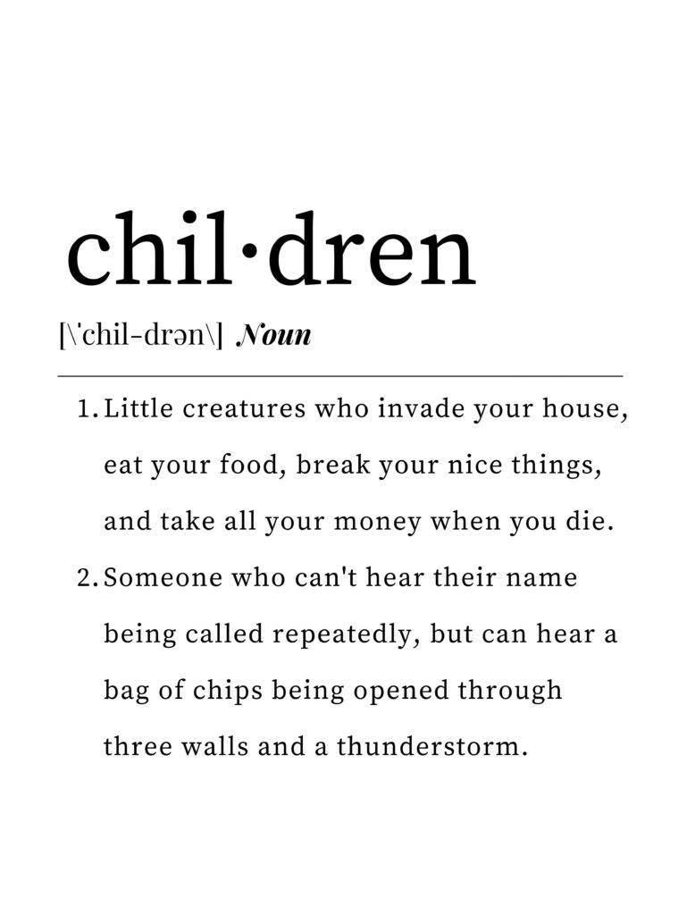 Funny Definition of Children Digital Print, Wall Art, PRINTABLE ...