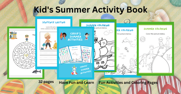 Kid's Summer Activity Coloring Book - Inspired Fun