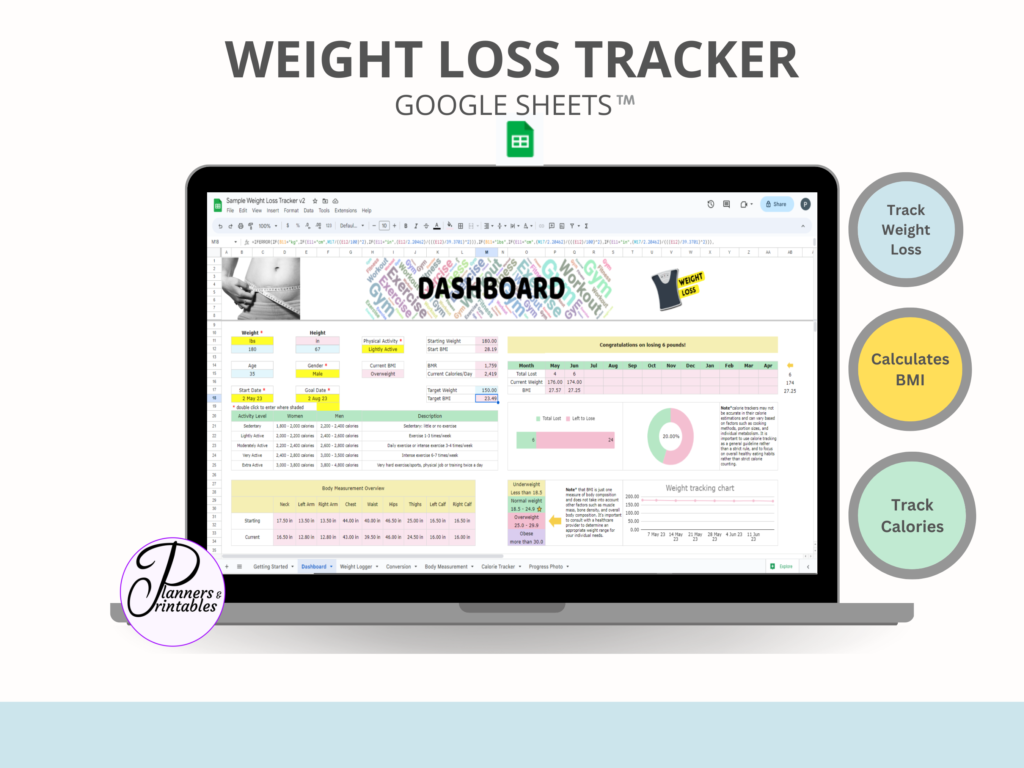 Easy all-in-one Weight Loss Tracker motivating tool to help you reach ...