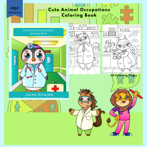 PRINTABLE COLORING - Cute Animal Occupations – Coloring Book - 30 ...