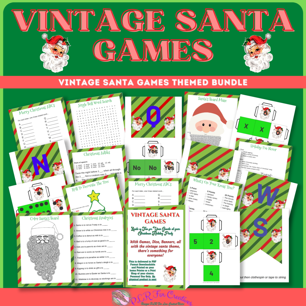 14 Vintage Santa Printable Party Games - Inspired Fun