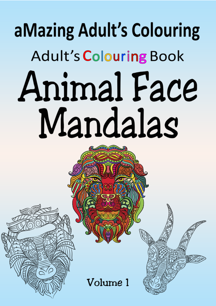 Animal Face Mandalas Adult's colouring book - Inspired Fun