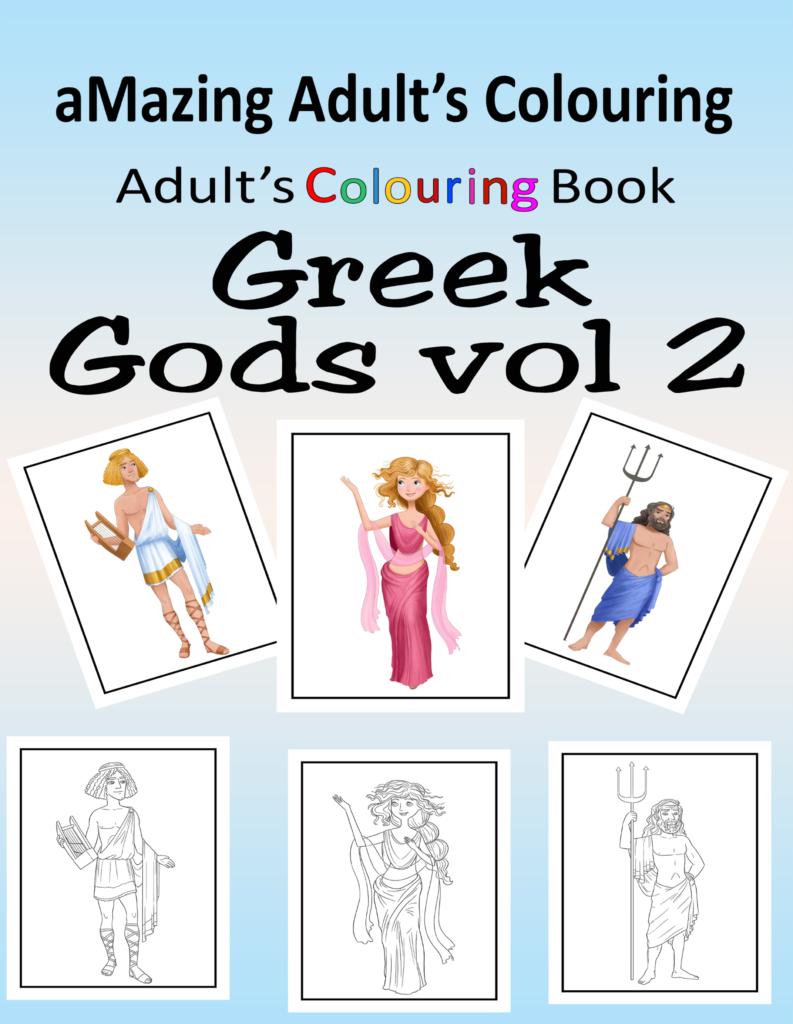 Greek Gods two printable Colouring Books plus digital workbook instant ...
