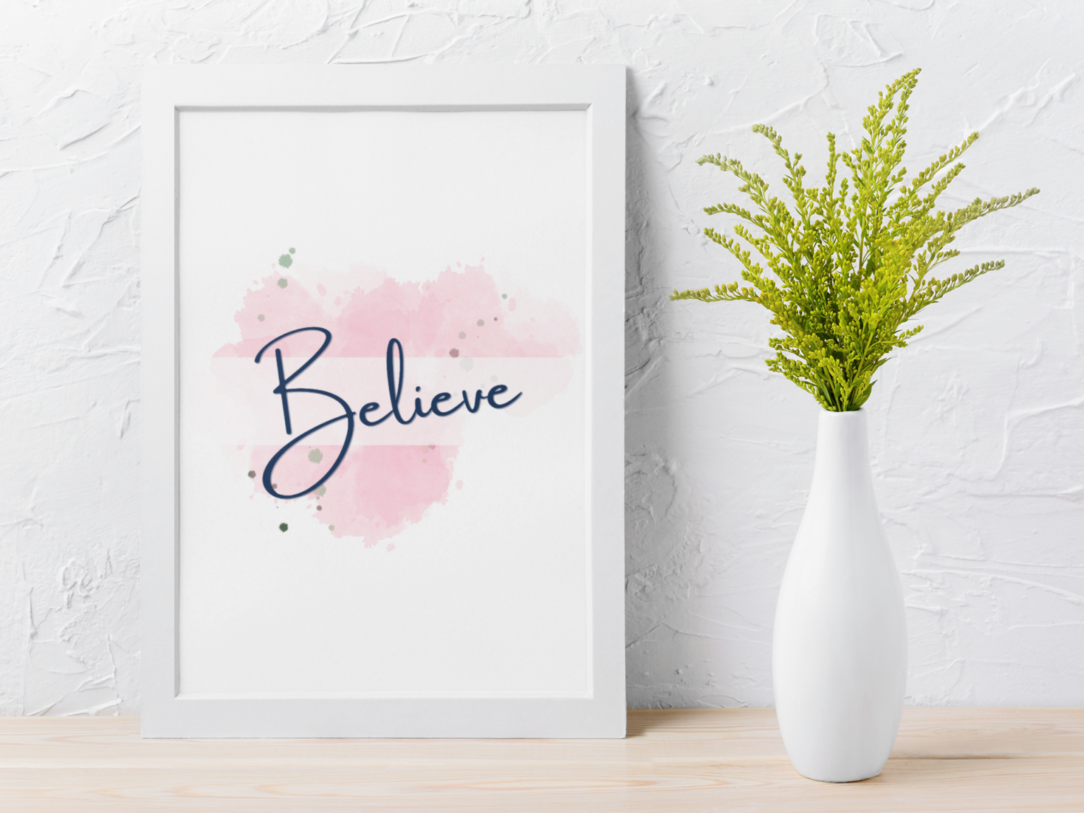 BELIEVE printable wall art, One Little Word, Minimalist, Affirmation ...