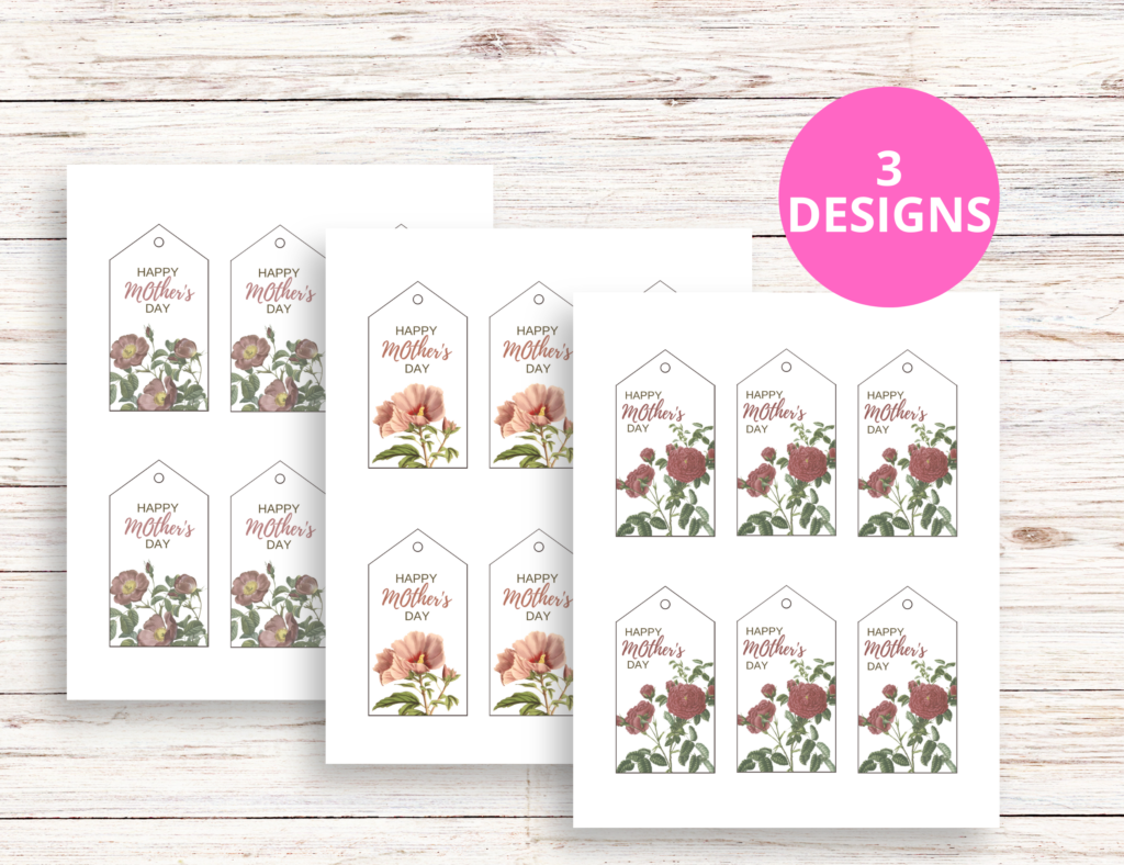 Mother's Day Vintage Floral Gift Tags, Printable Gift Tags - Inspired Fun