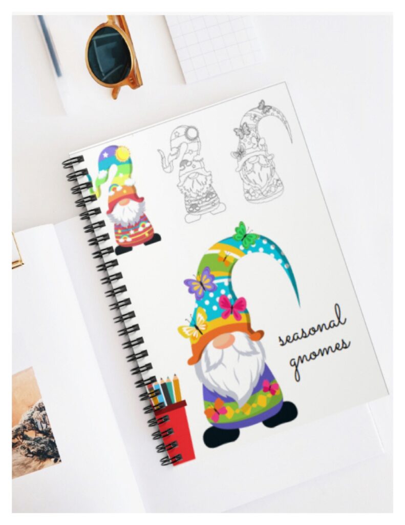 PRINTABLE "Seasonal Gnomes Coloring" - 12 Pages of Coloring - Inspired Fun